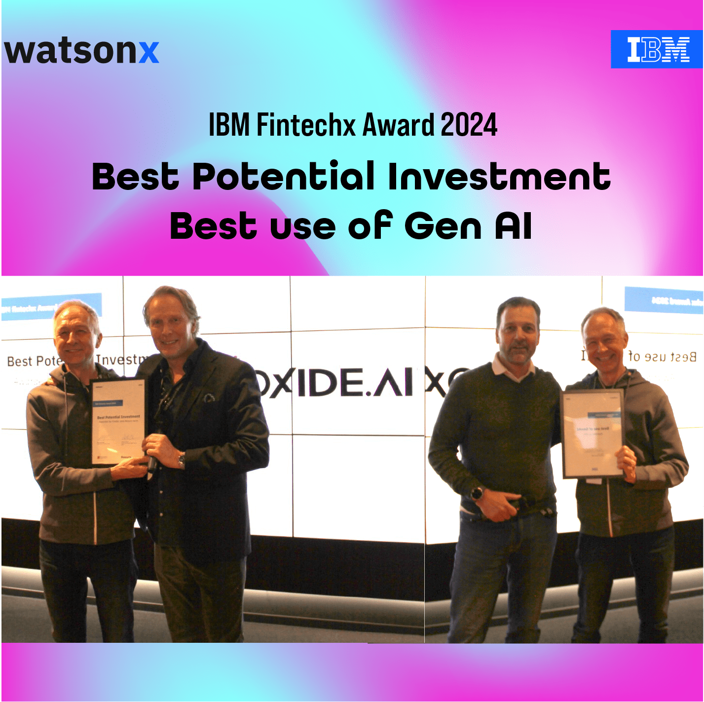 We win double IBM Fintechx awards 2024 | Oxide AI